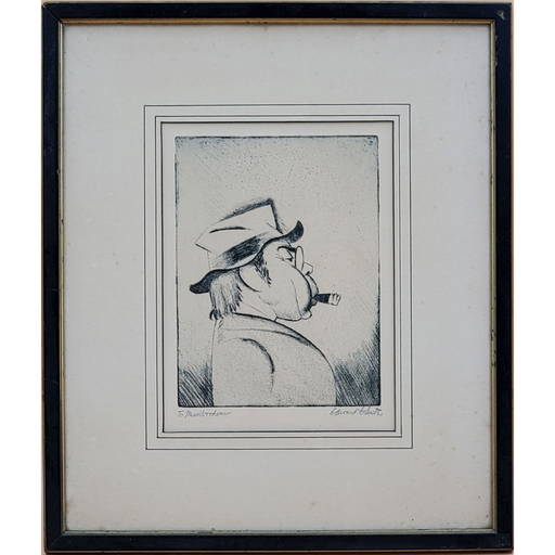 Pencil Signed Cartoon Etching