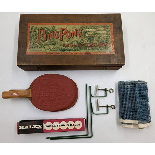 A Complete Vintage Table Tennis / Ping Pong Set With Original Case *no ...