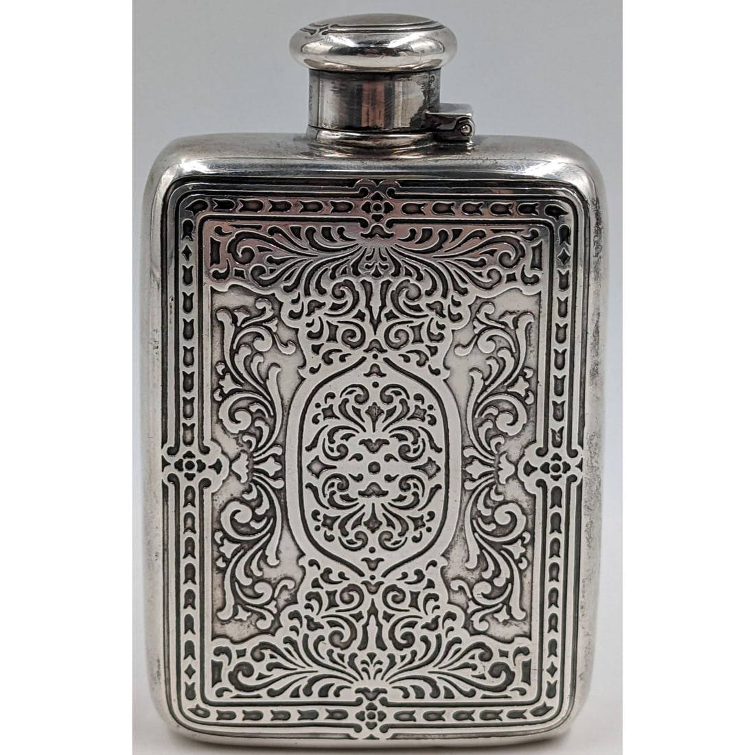 Tiffany & Co Sterling Silver Flask With Intricate Design, 223 Grams Auction