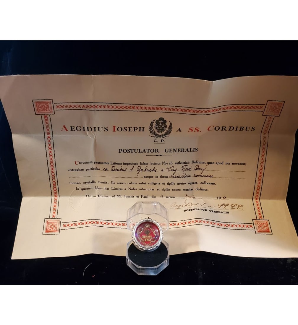 1st Class Relic Of Passionist Saint Gabriel Possenti (br. Gabriel Of ...