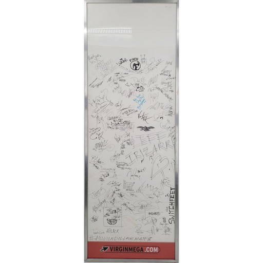 Virgin Records Autographed Canvas In Frame