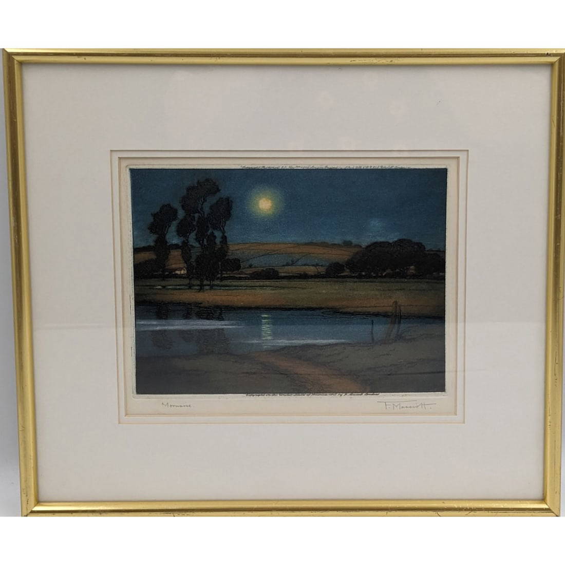 Signed Fredrick Marriott (1860-1941) Hand-colored Etching Auction