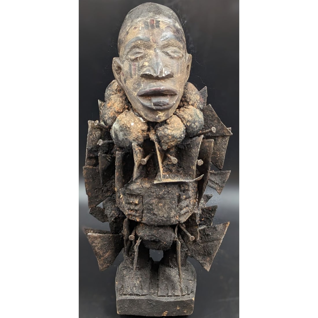 Antique African Congo Nkisi Nkondi Nail Fetish Sculpture