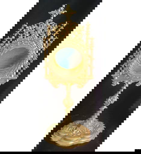 Grand Gothic Altar Size Reliquary With Extra Large Viewing Chamber For ...