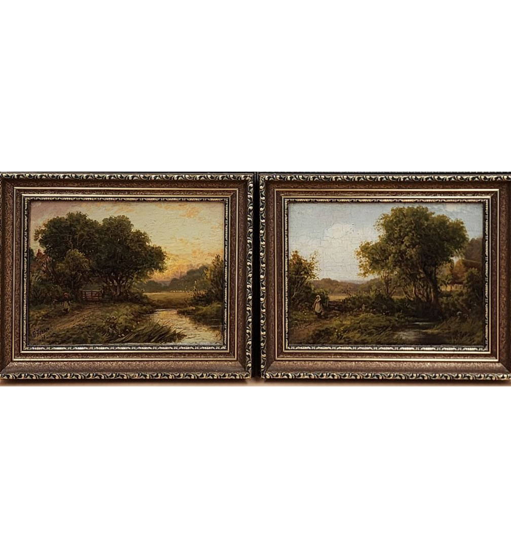 A Fine Pair Oil On Board Paintings Signed Lower Left R. Fenson Auction