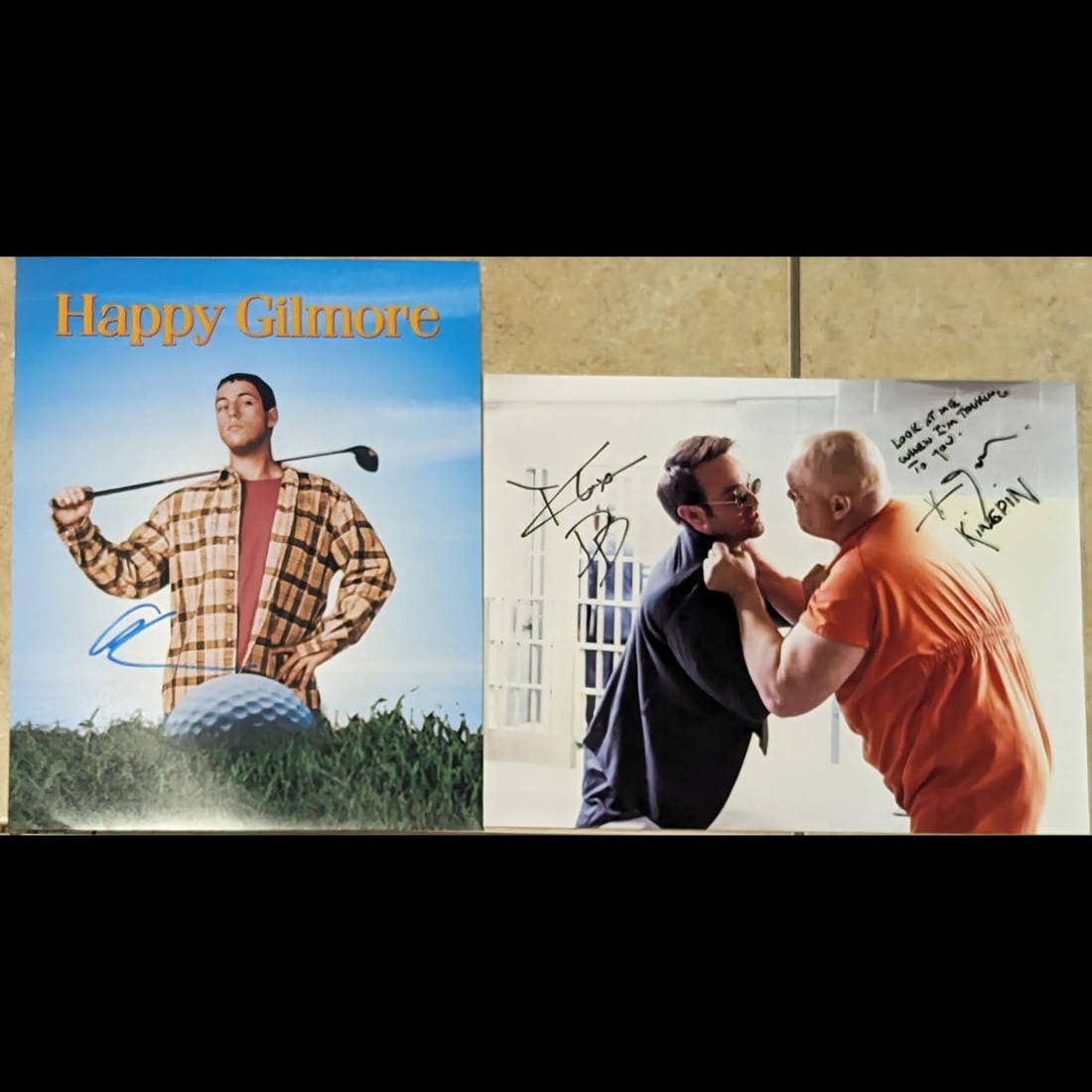 Pair Of Autographs, Adam Sandler In Happy Gilmore And Charlie Cox ...