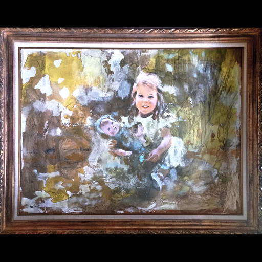 Thornton Utz (american, 1914 1999) Large Oil On Board Painting