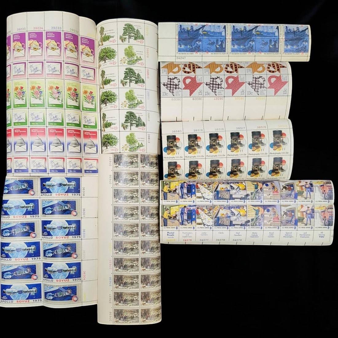 Lot Of 8 Assorted United States 1973-1980 Postal Stamp Blocks Auction