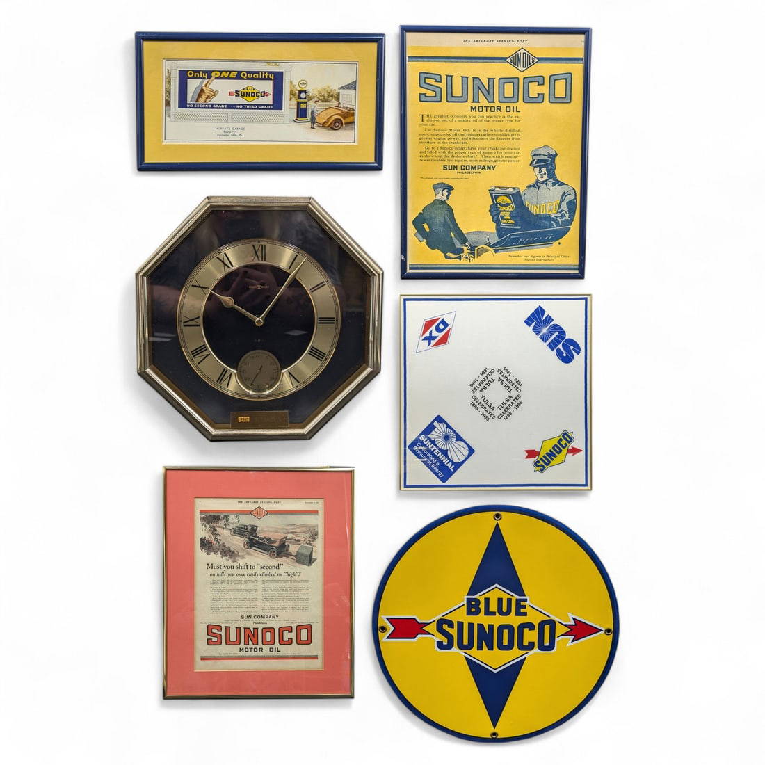 Lot Of 6 Vintage Assorted Sunoco Gas Wall Decorations / Signs ...