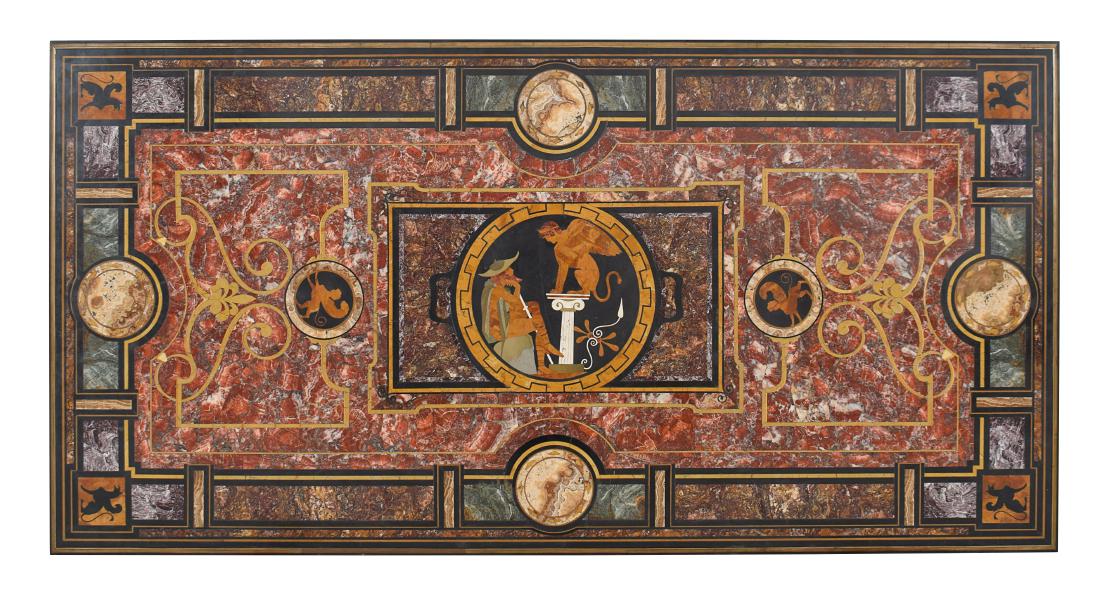 An important Roman polychrome marbles inlaid