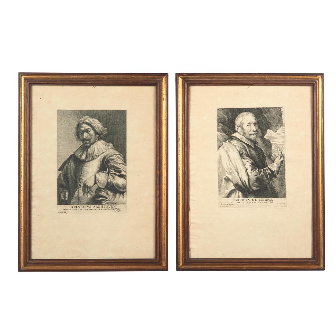 12 Engravings With The Portrait Of Famous Artists