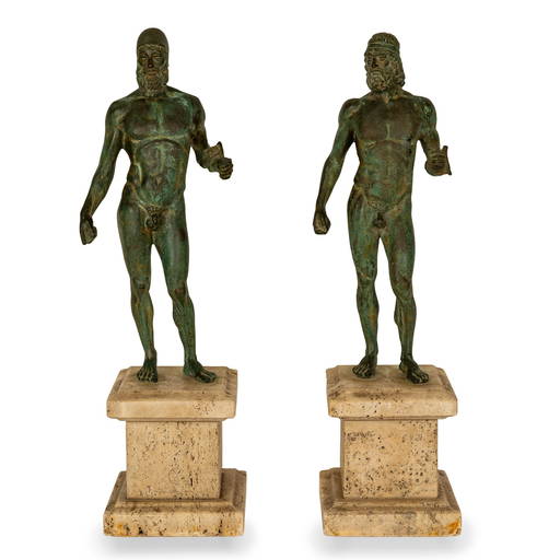 The Riace Bronzes, Pair Of Patinated Bronze Sculptures