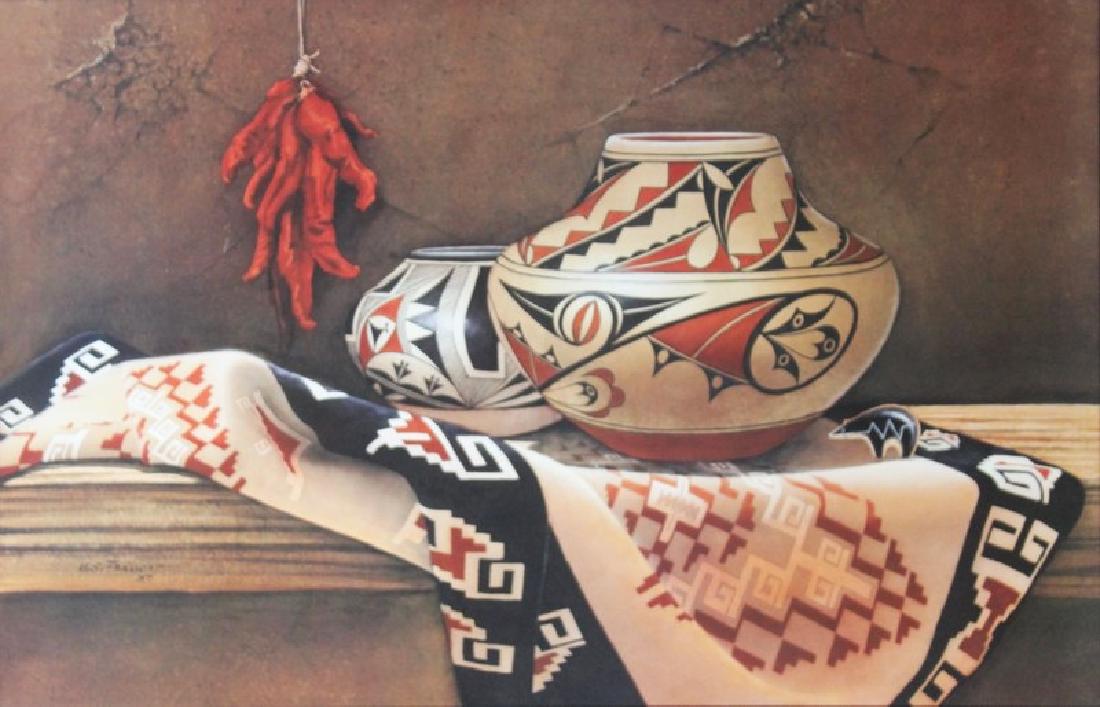 Signed Lithograph Manuel S. Franco - Navajo Blanket