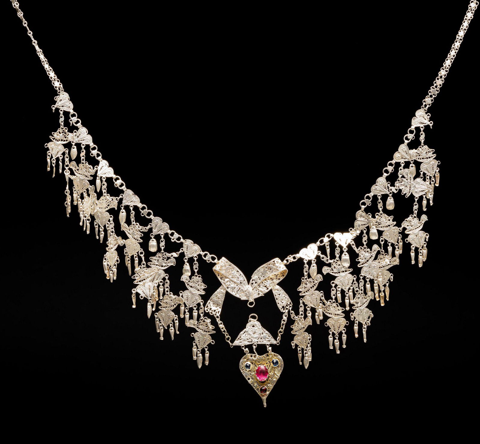 Silver "labbeh Tyur" Bird Necklace Yemen Jewish Islamic