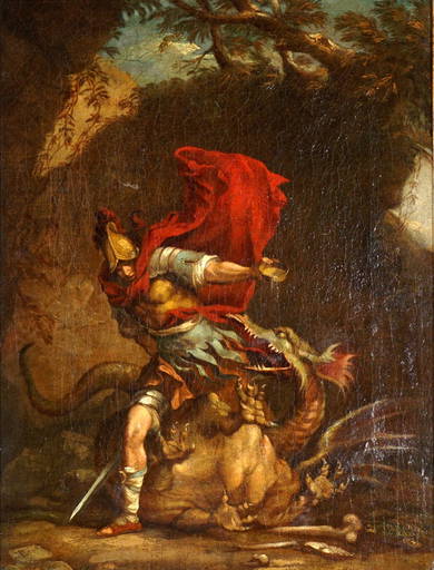 Salvator Rosa Painting Jason Poisoning The Dragon