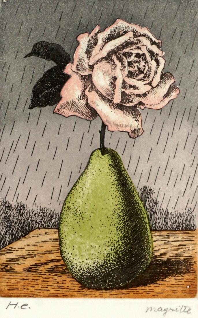 Rene Magritte Poire Et Rose Etching