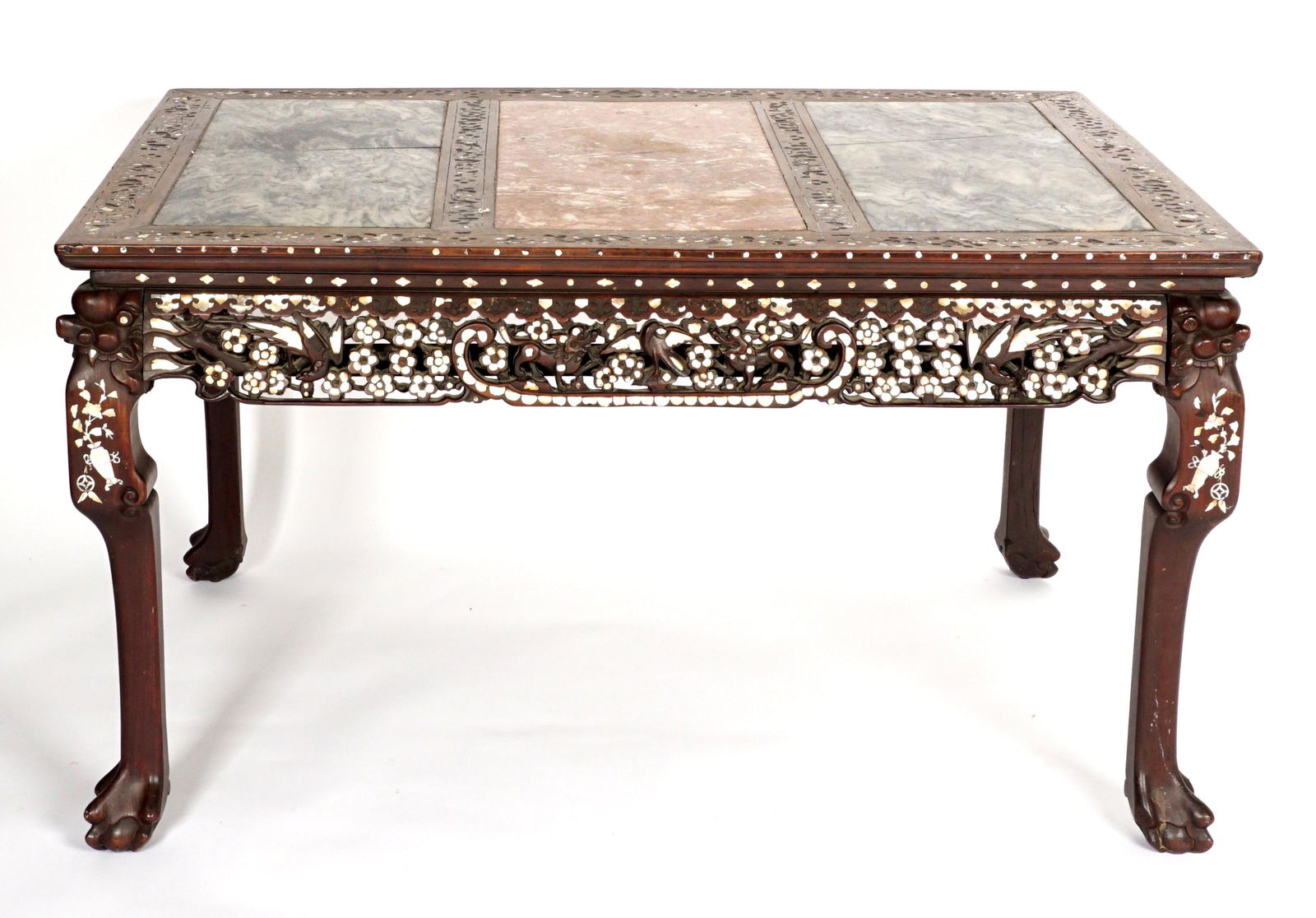 Chinese Inset Marble & Mother of Pearl Inlay Table - Jan 05, 2020 ...