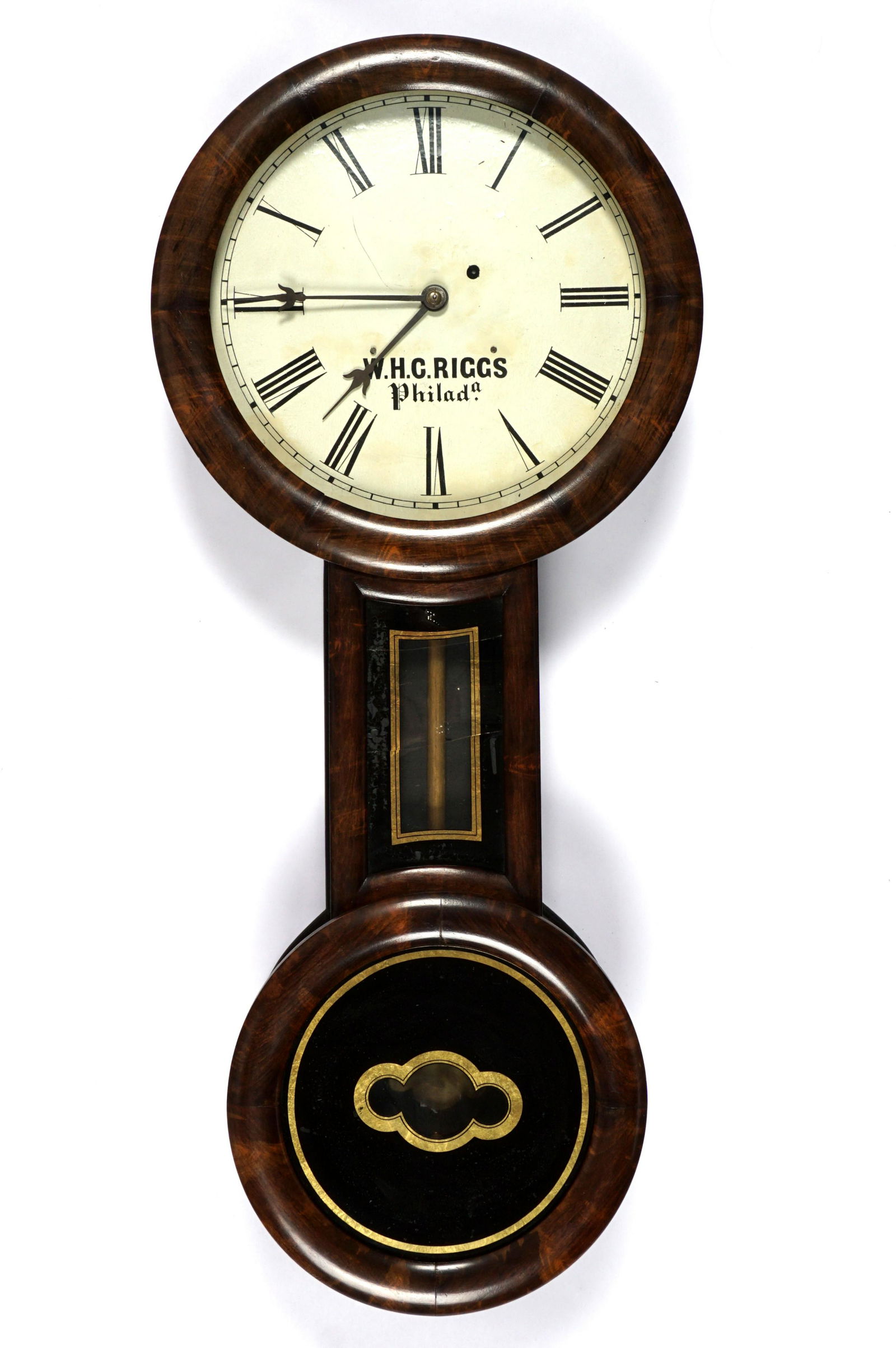 W. H. C. Riggs Wall Regulator Clock - Aug 16, 2020 | Amero Auctions in FL