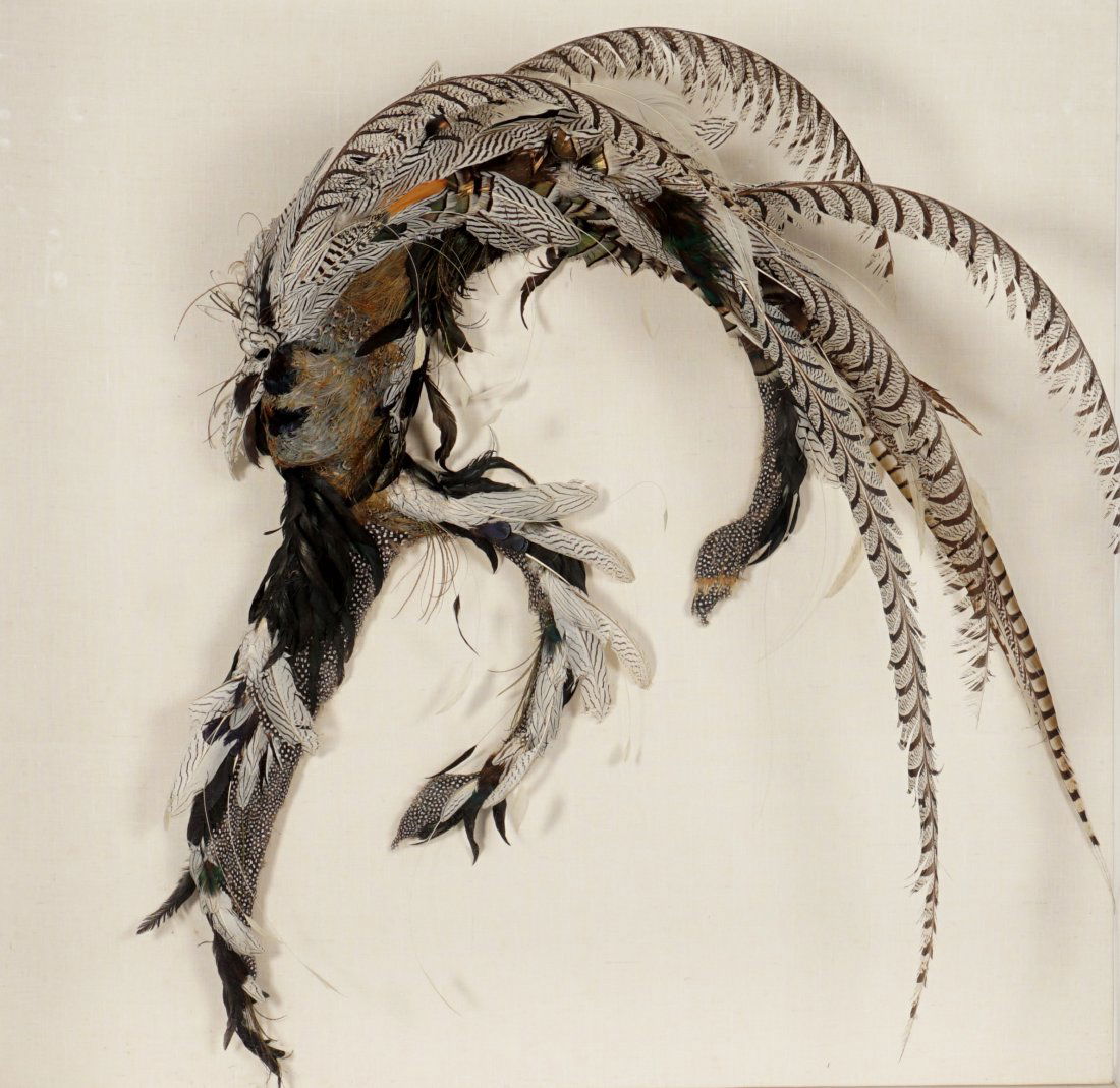 Virgil Walker Indian Feathered Mask Sculpture