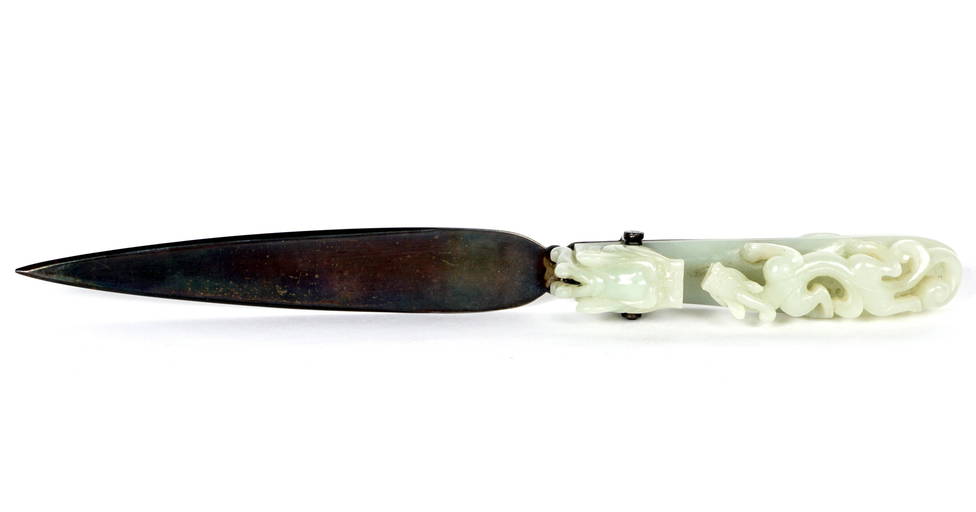 Currier & Roby Chinese Jade Handle Letter Opener