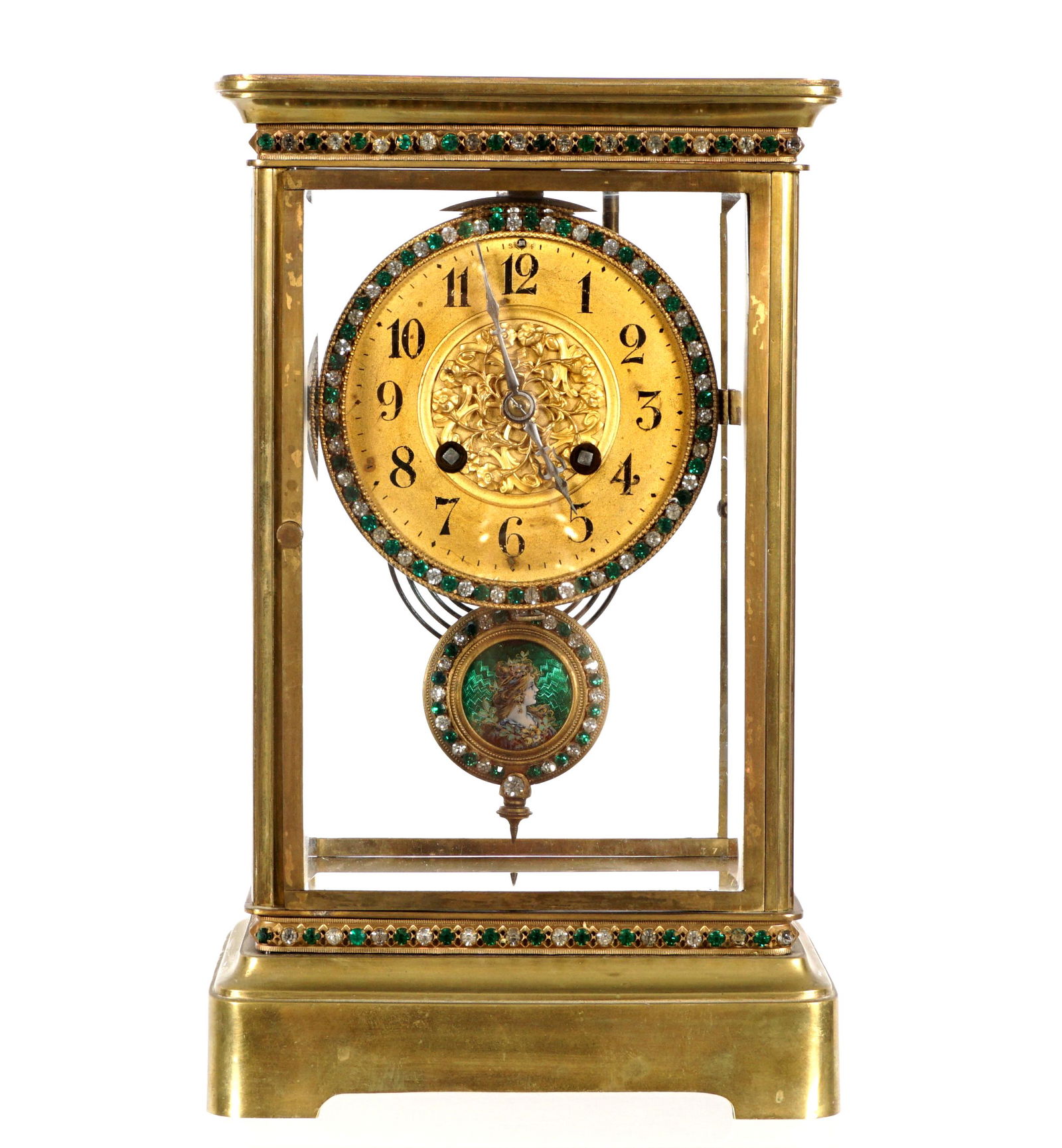 French Japy Freres Crystal Regulator Clock