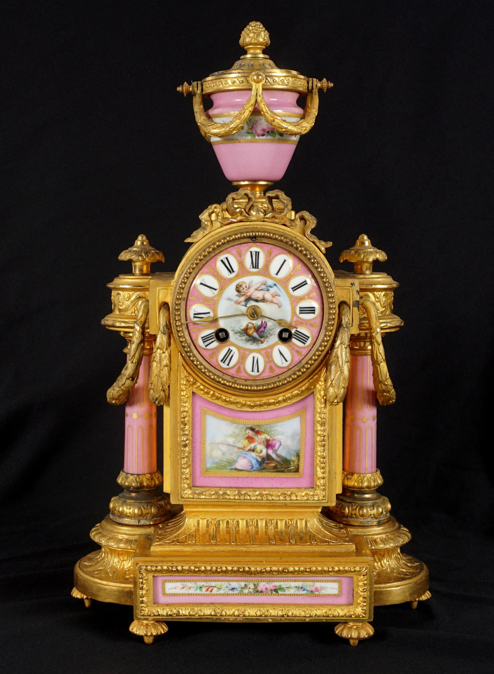 French PH Mourey Gilt Bronze Sevres Style Mantle Clock - Oct 16, 2022 ...