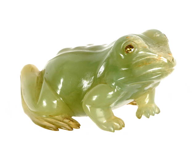 Jeweled Faberge Bowenite Model of a Frog (#0051A) on Jan 08, 2023 ...