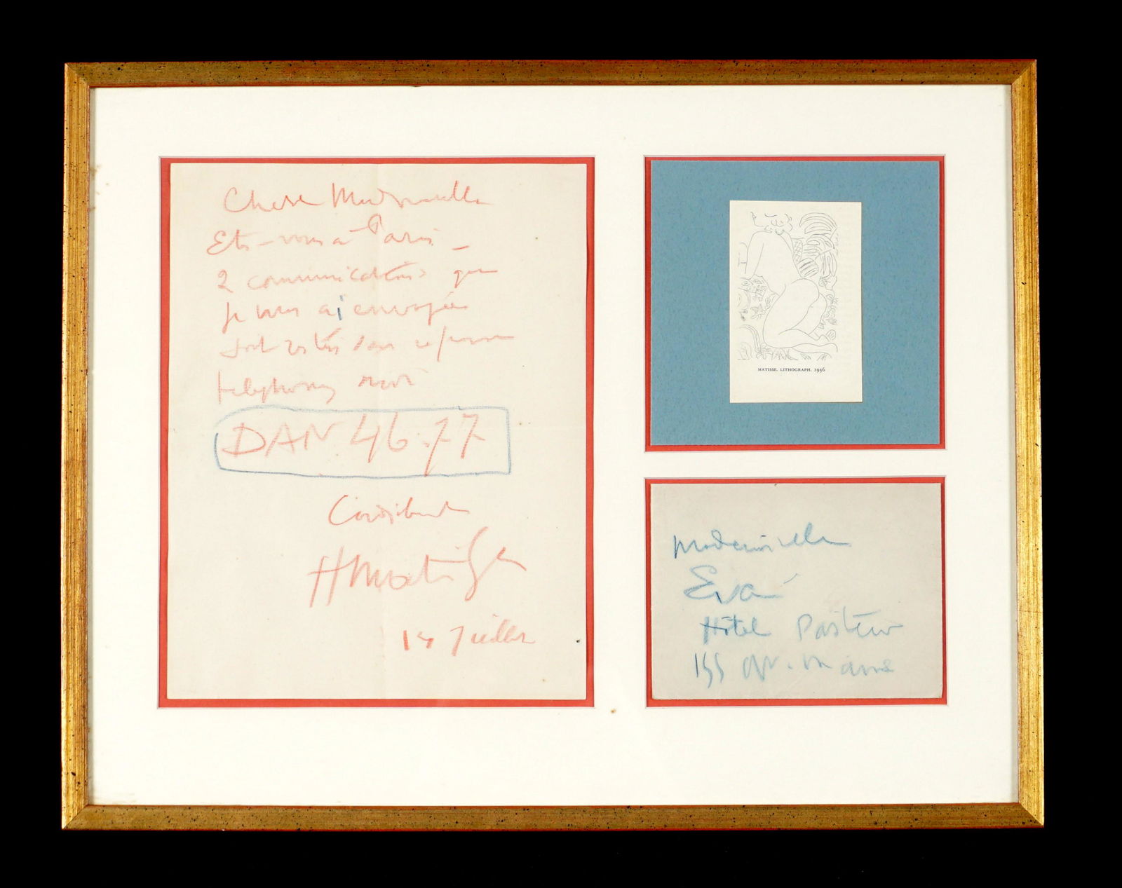 Henri Matisse Signed Hand Written Letter
