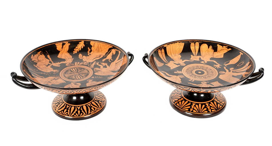 Pair Giustiniani Kylix Attic Ware Compotes (#0408) on Jan 08, 2023 ...