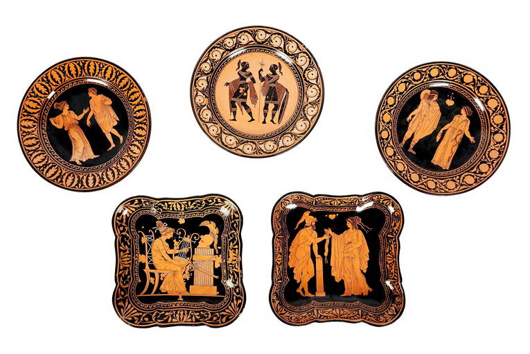 Five Giustiniani Attic Ware Etruscan Plates (#0408A) on Jan 08, 2023 ...