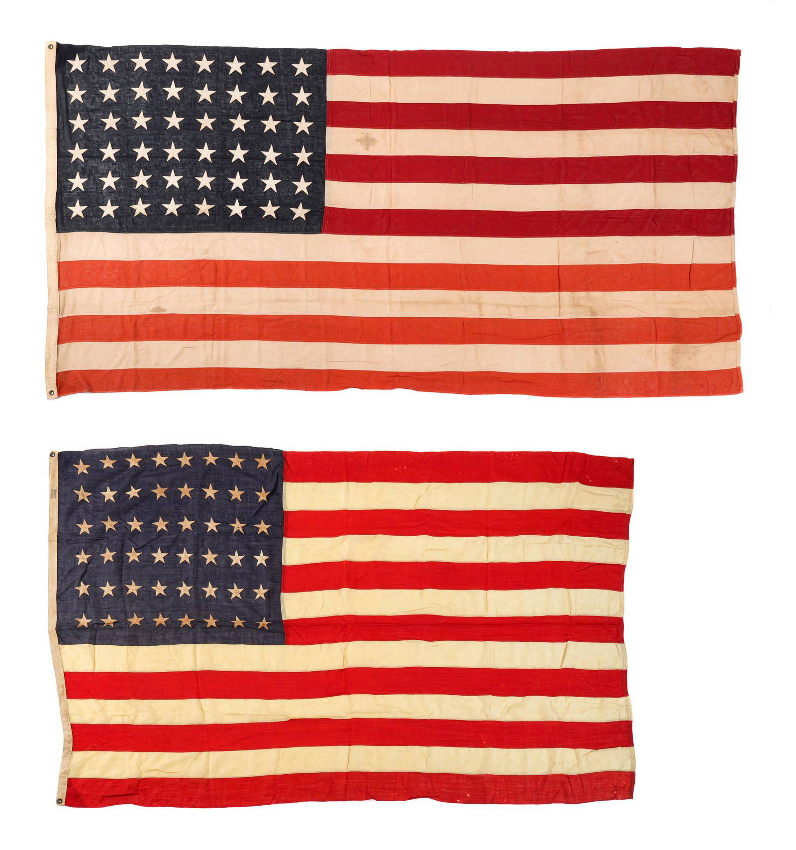 Two Wool Us American 48 Star Flags Auction