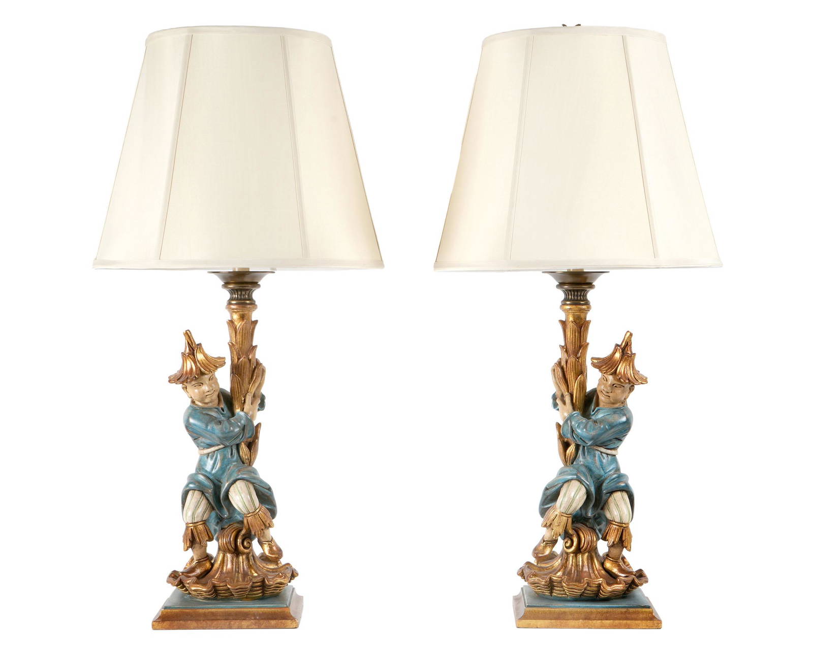 Pair Maitland-smith Figural Chinese Men Lamps Auction