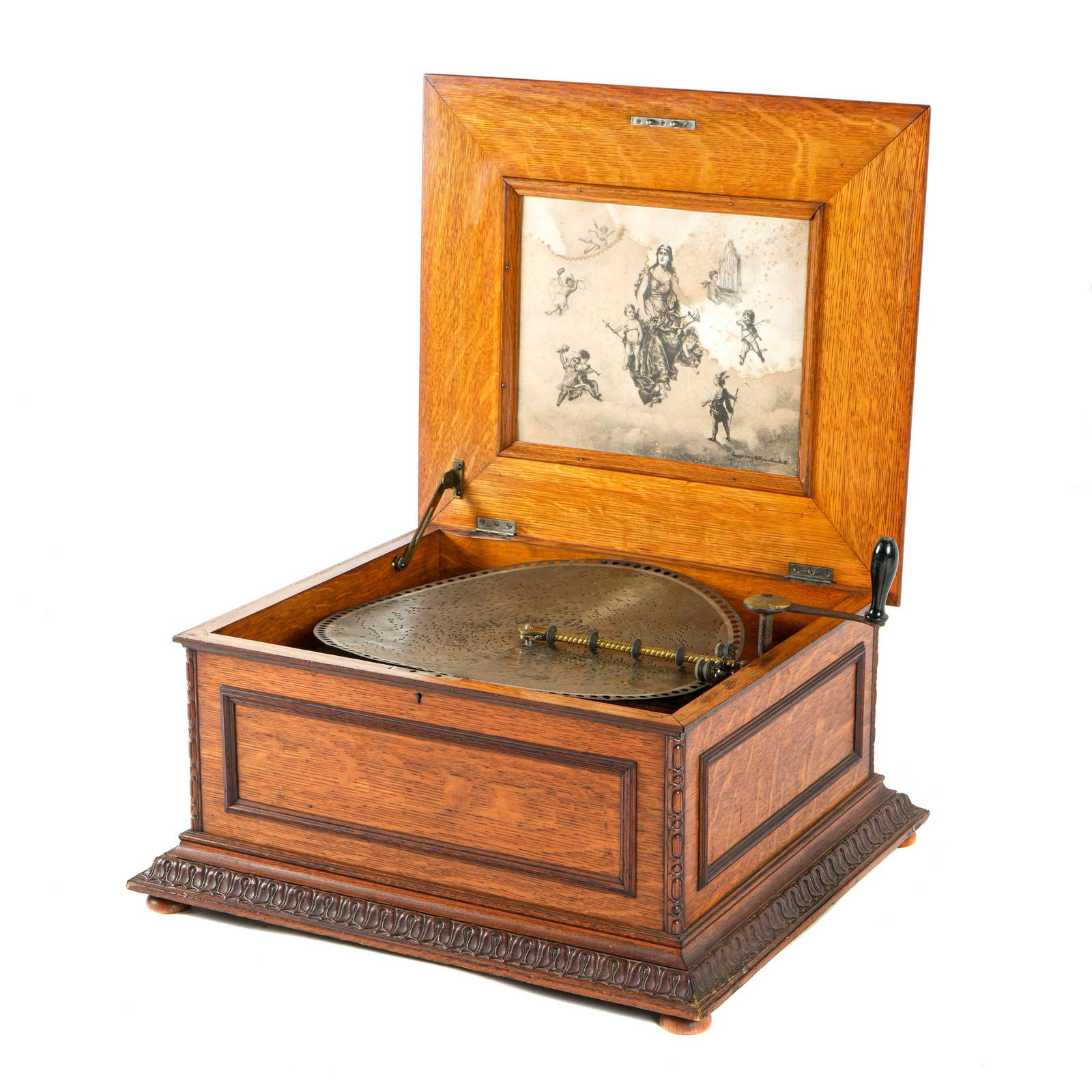 Regina Oak 15.5" Table Top Music Box Auction