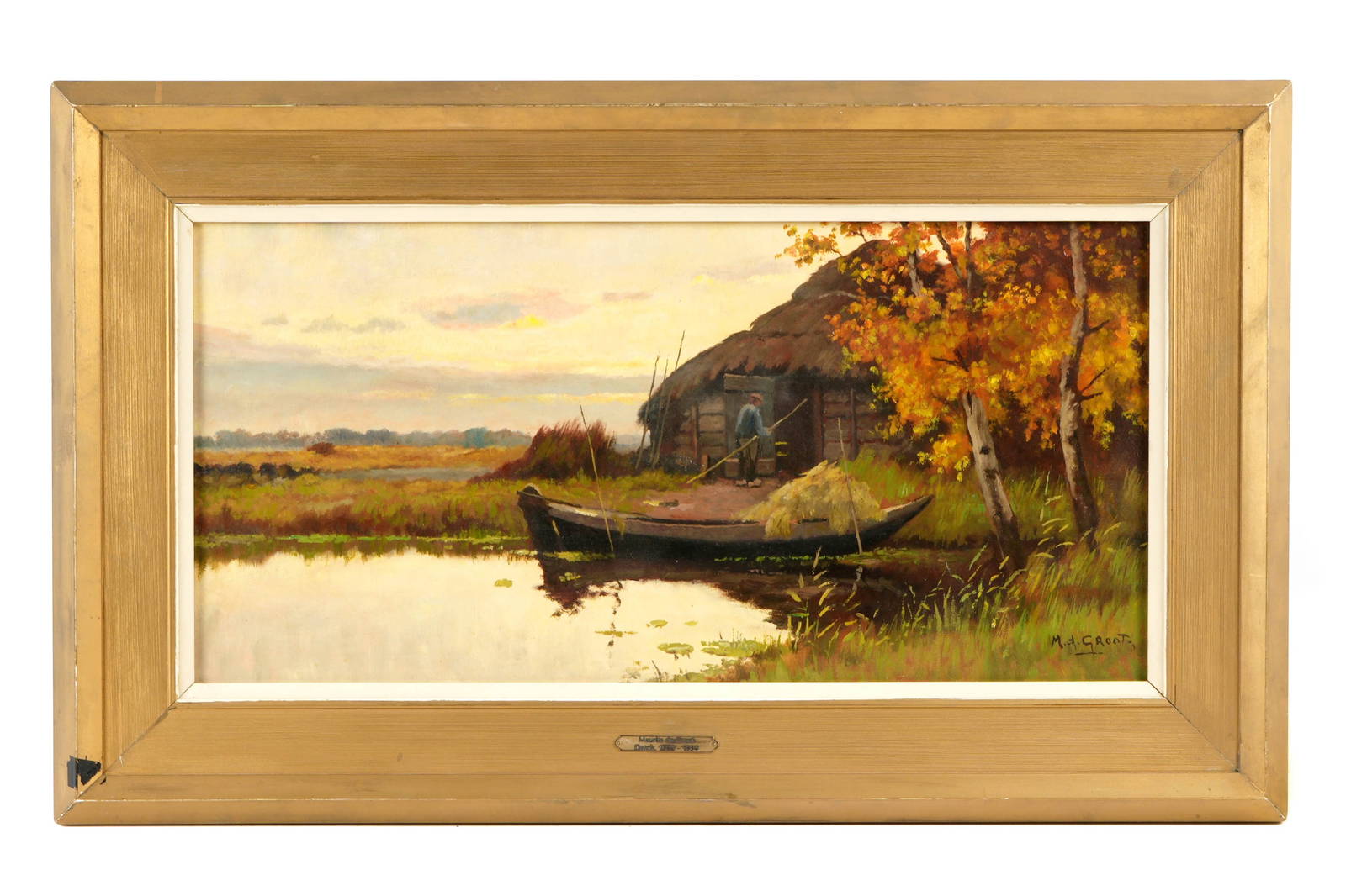 Maurits De Groot Pond Landscape Painting Auction