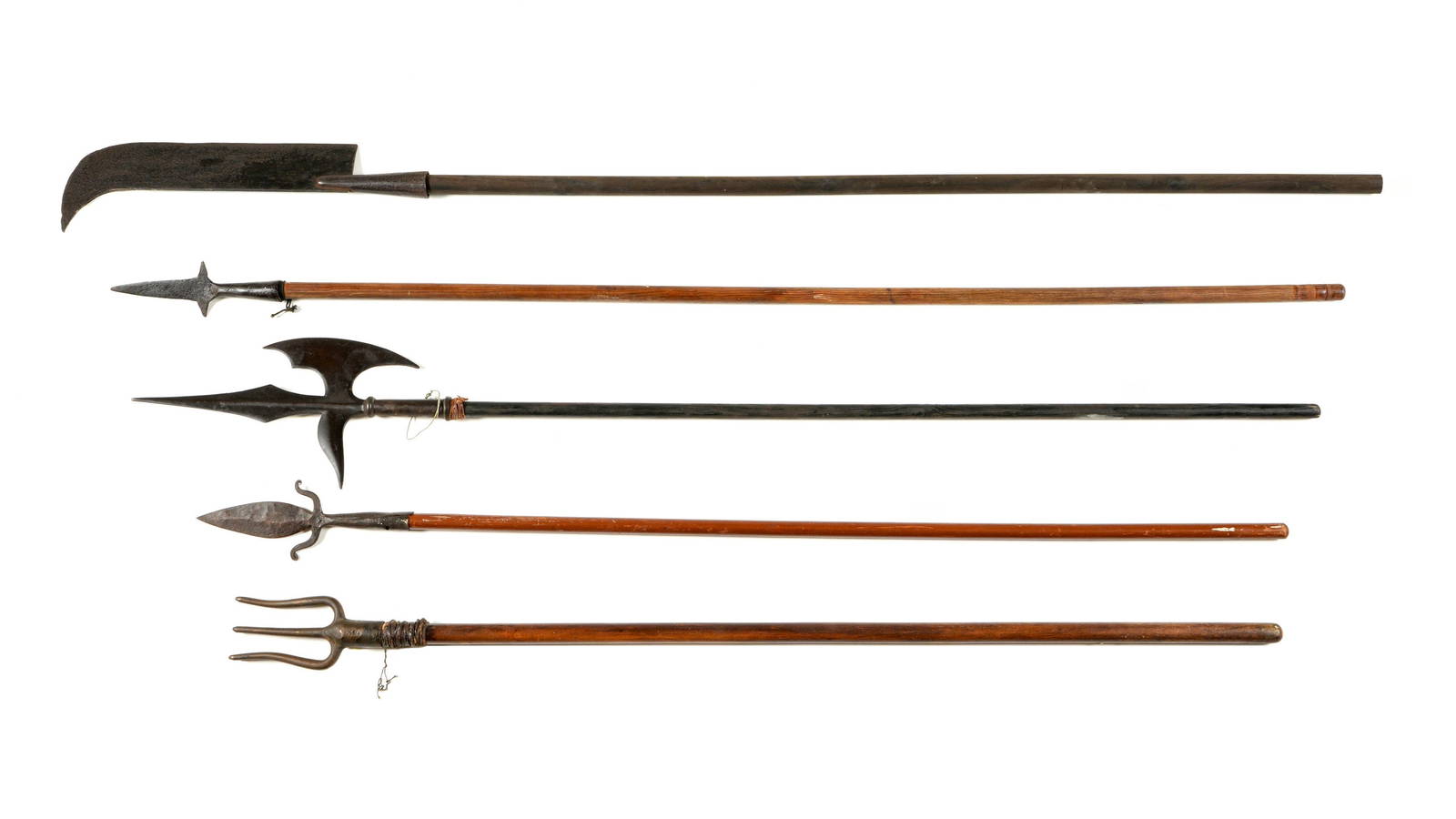 Five Antique Early Continental Pole Arms Auction