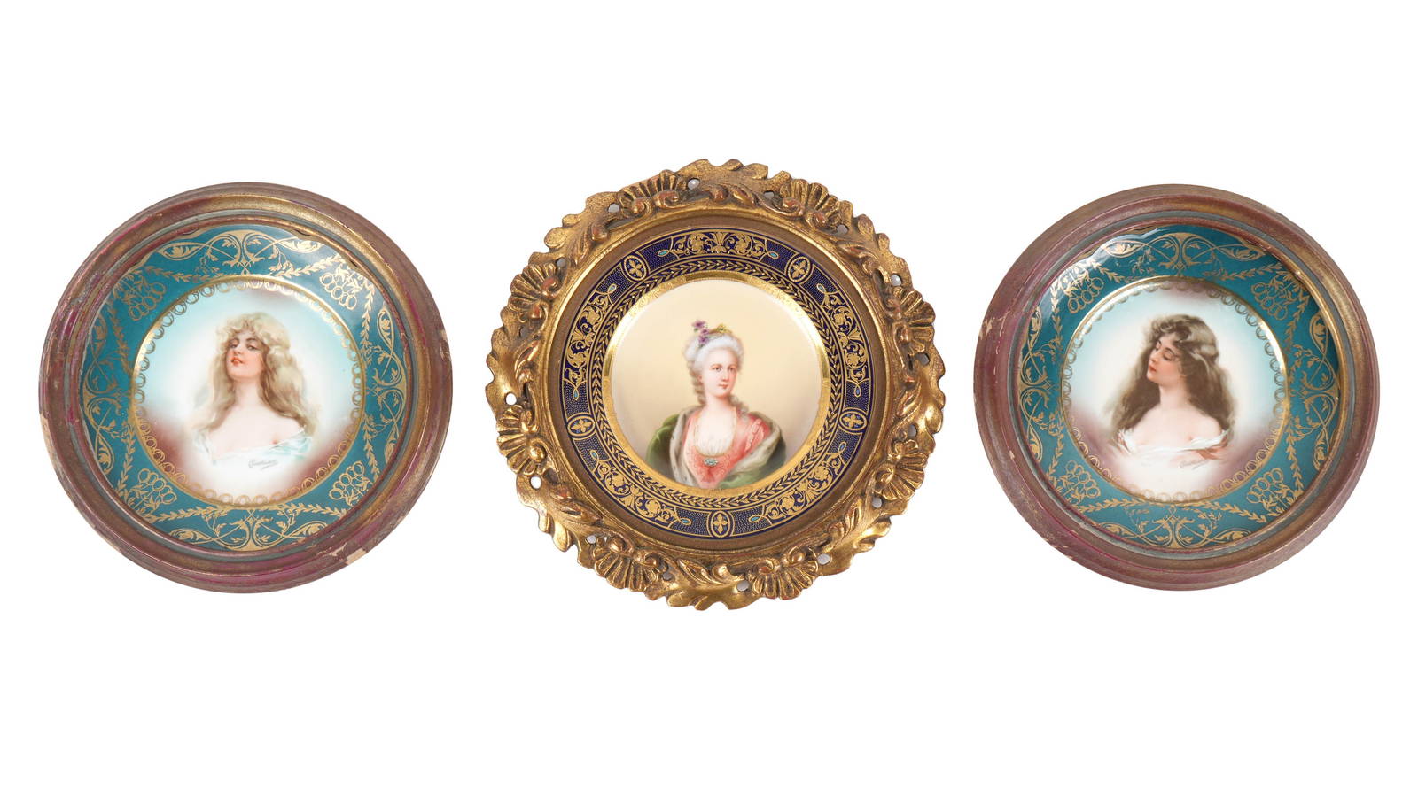 Three Framed Royal Vienna Portrait Plates Auction