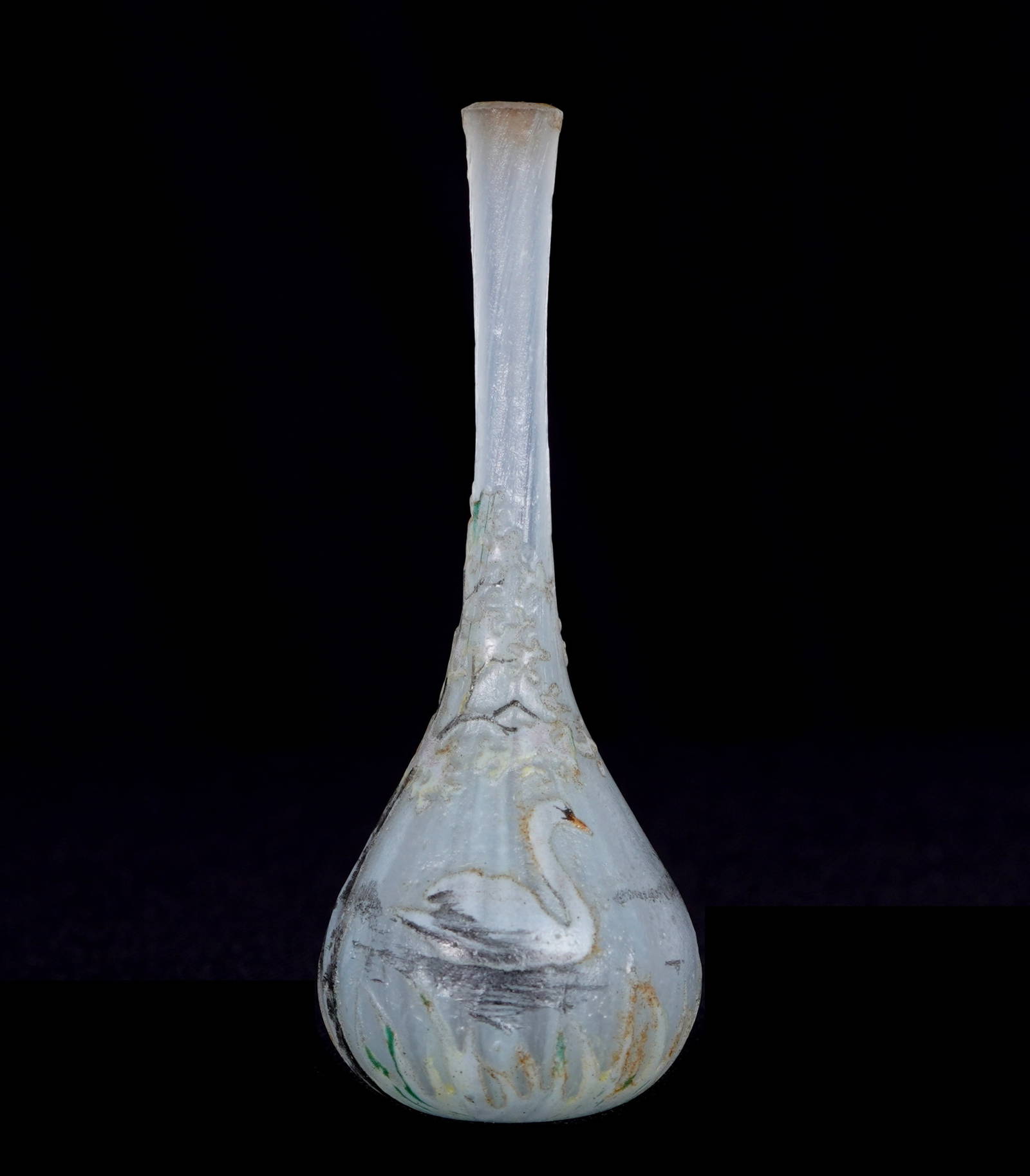Daum Nancy Miniature Cameo Vase With Swan Auction