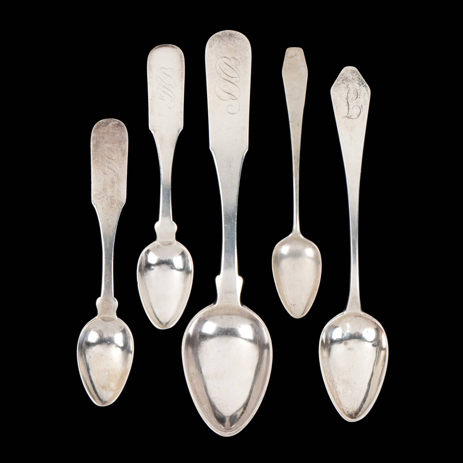 Five Asa Blanchard Kentucky Coin Silver Spoons Auction