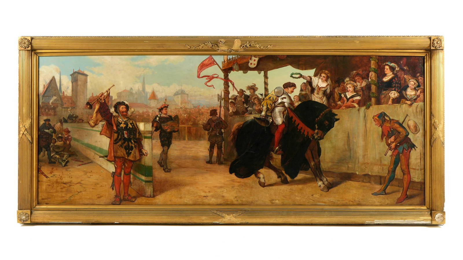 Monumental Robert Hillingford Jousting Winner Crowned Painting Auction