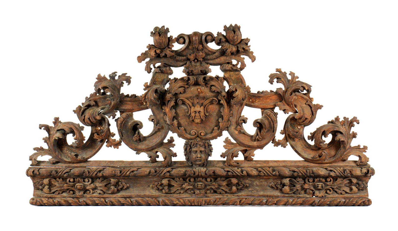 Large Italian Baroque Carved Architectural Crest Auction