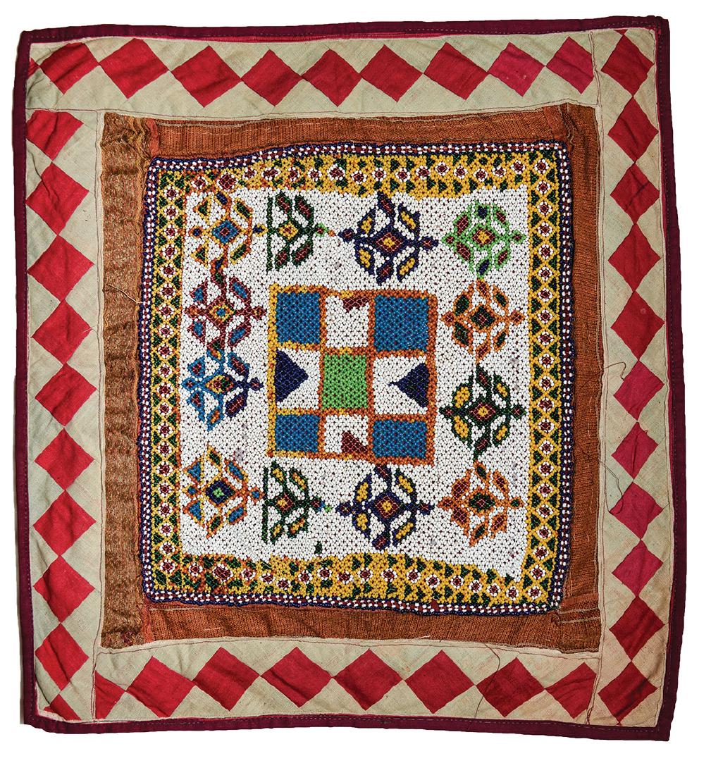 18" Square Bead Presentation. Older Chippewa Beadwork