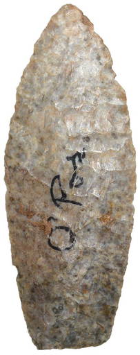 3 1/8" Agate Basin. Mills Co, Ia. Thin, First Stage