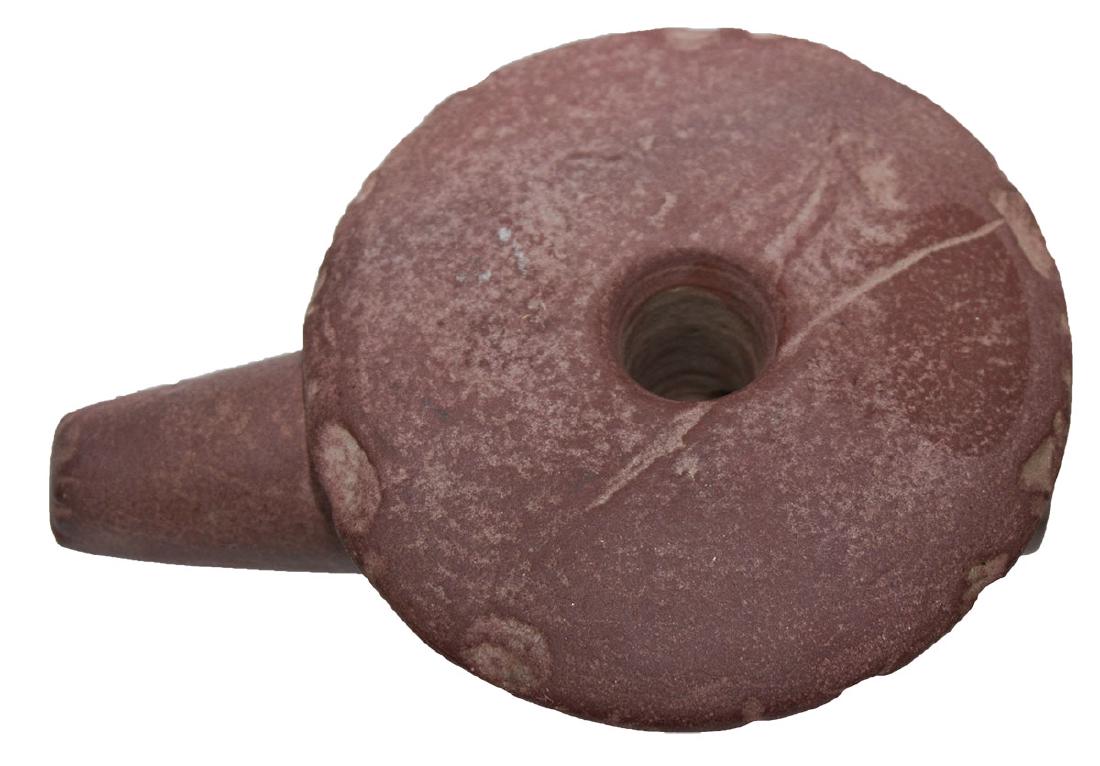 3 1/2" Catlinite Disk Pipe. SD. Good condition, well