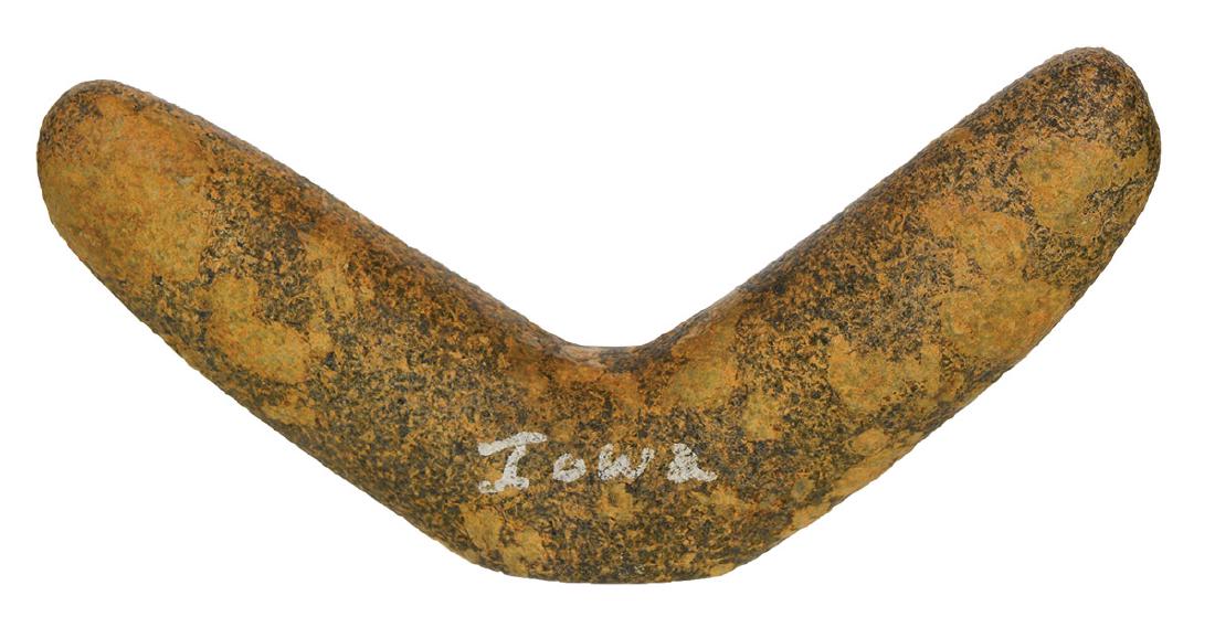 4 7/8" Crescent Bannerstone Preform. Iowa. Porphyry.