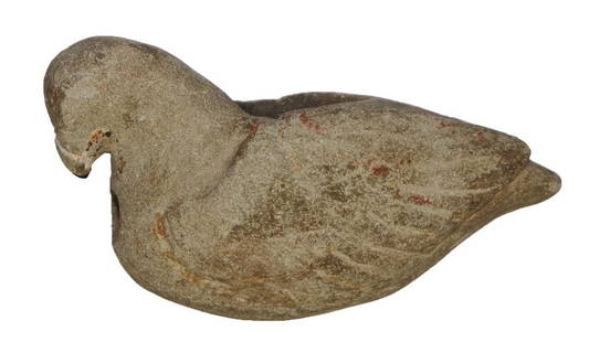 3 3/4" Prehistoric Effigy Pipe