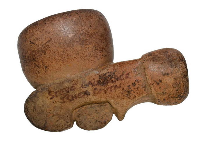 2 3/16" Monolithic Axe Effigy Pipe. Rhea Co, Tn.