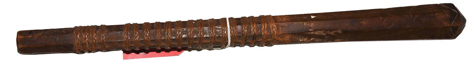 19 5/8" Samoan War Club. Carved Wood, Eight Sided With