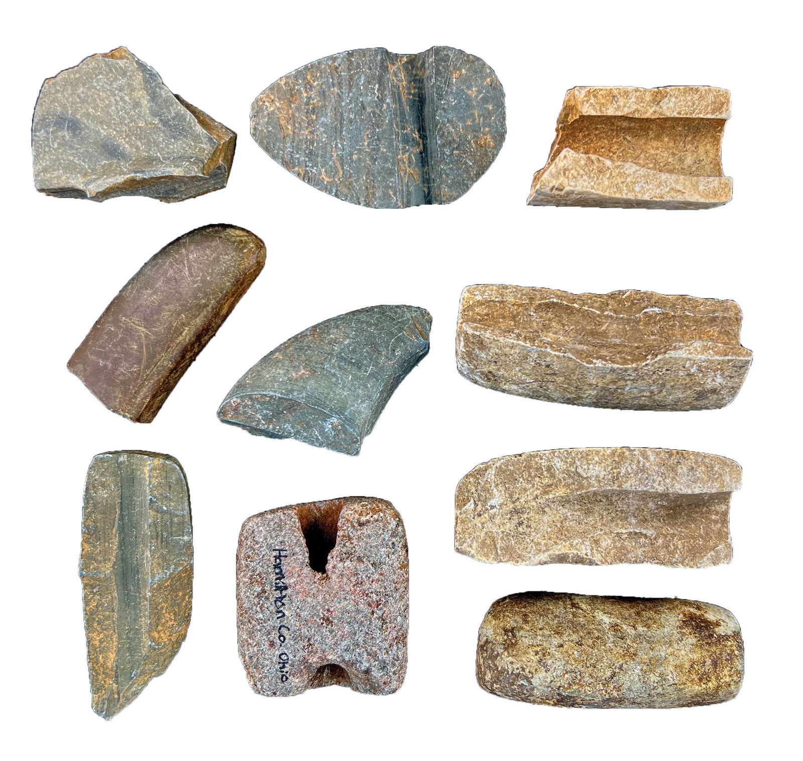 Ten Bannerstone Pieces including mostly whole 2" Hump Banner - Oct 15 ...