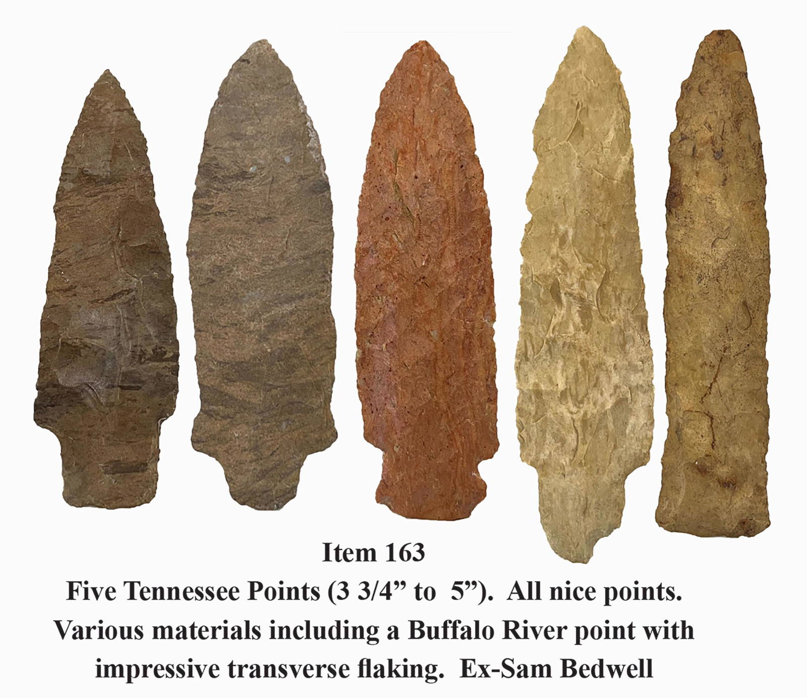 Five Tennessee Points (3 3/4" To 5"). All Nice Points. Impressive ...