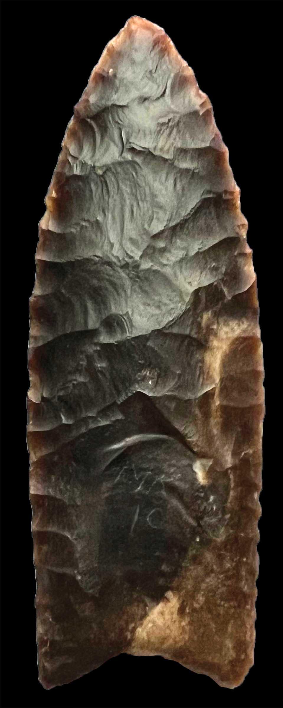 3 9/16" Knife River Flint Clovis. Rogers Coa. Adams Co, Il. Excellent, G10 Condition. Fine Auction